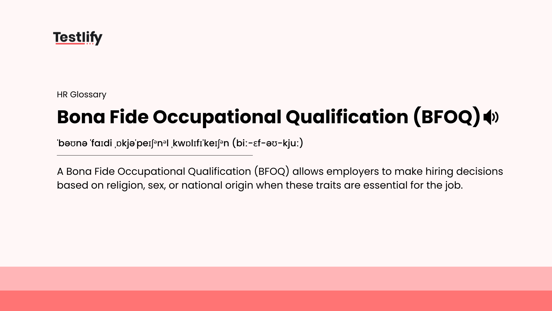 What is Bona Fide Occupational Qualification? | HR Glossary - Testlify