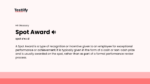 What is a spot award? | HR Glossary - Testlify